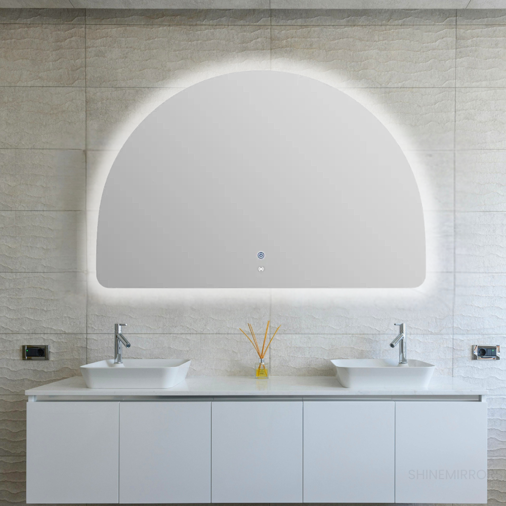 Cardi Arched Half Moon Backlit LED Bathroom Mirror - Frameless — SHINE ...