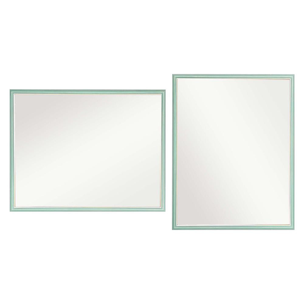 Eliza Turquoise Wood Toned Wall Mirror - Set of 2 — SHINE MIRRORS AUSTRALIA