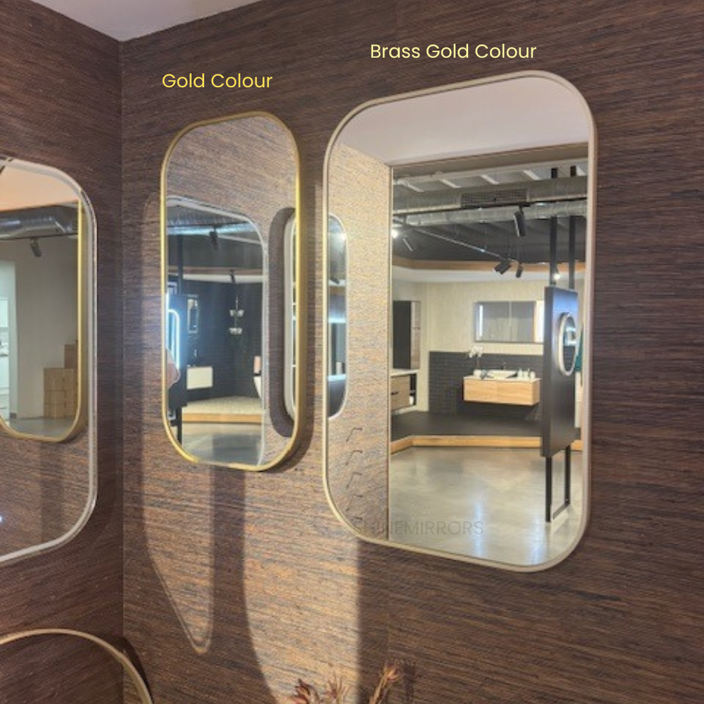 Milo Brass Curved Rectangle Wall Mirror — SHINE MIRRORS AUSTRALIA