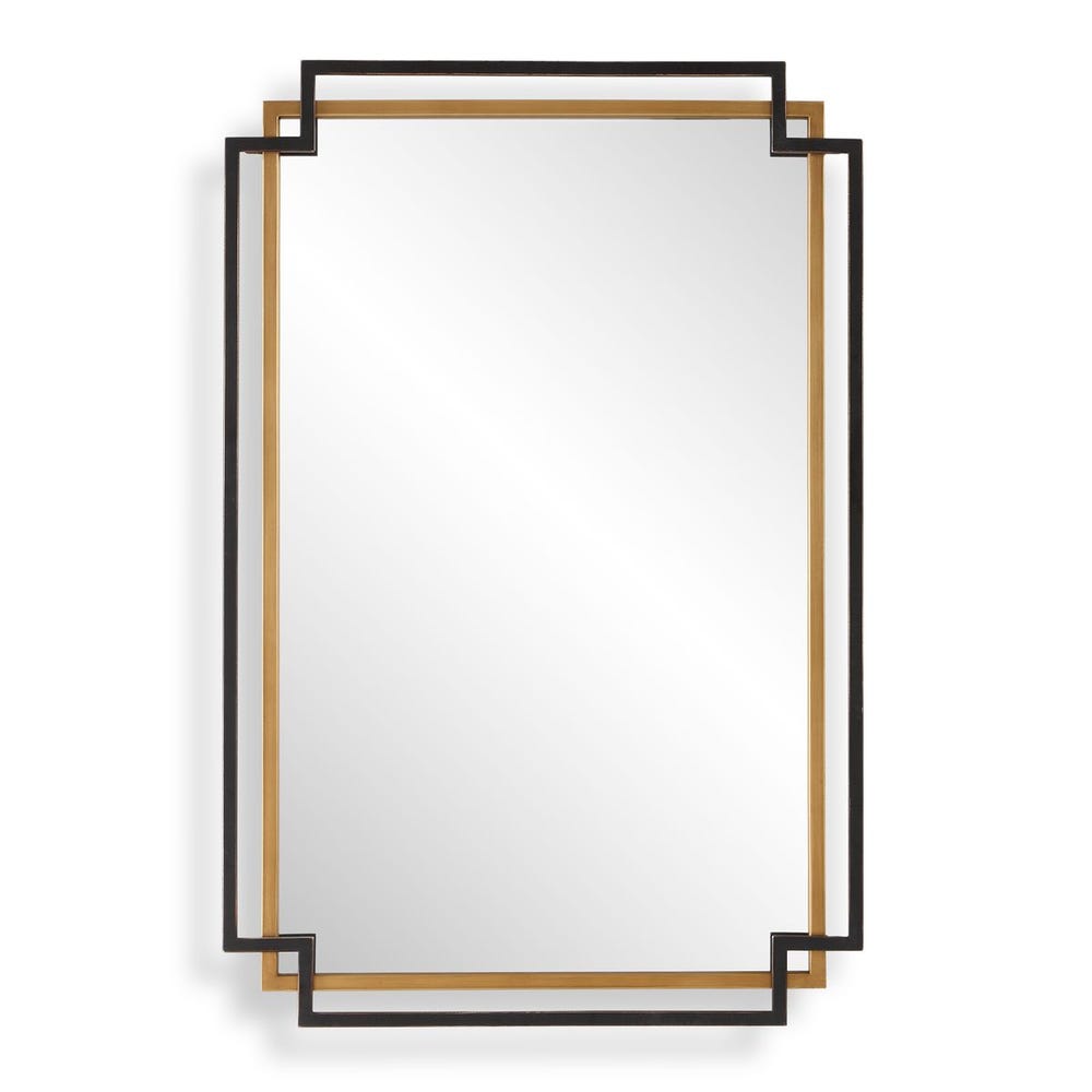 Ranisa Decorative Black and Gold Rectangle Wall Mirror — SHINE MIRRORS ...