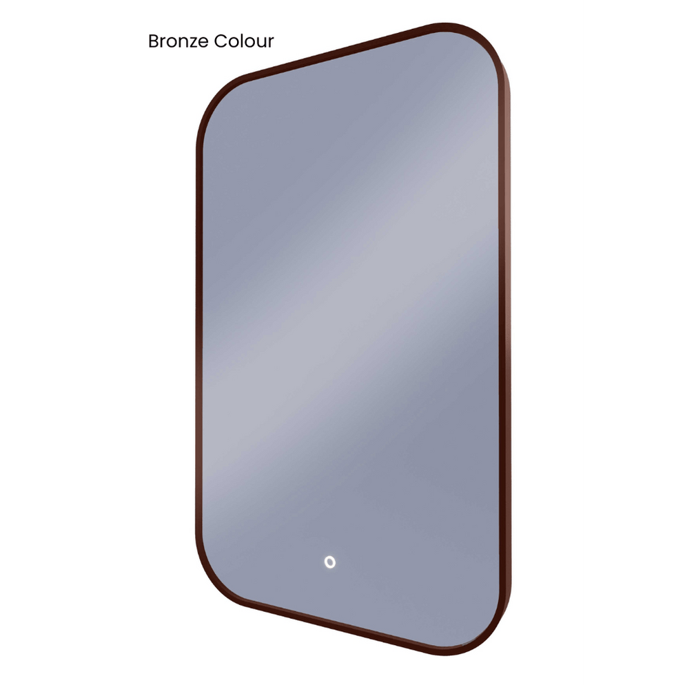 Ace Curved Corners Bronze Backlit LED Mirror — SHINE MIRRORS AUSTRALIA