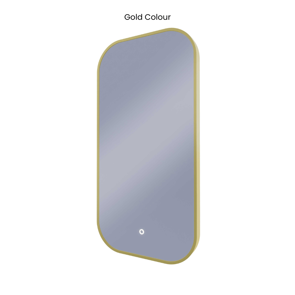 Ace Curved Corners Gold Backlit LED Mirror — SHINE MIRRORS AUSTRALIA
