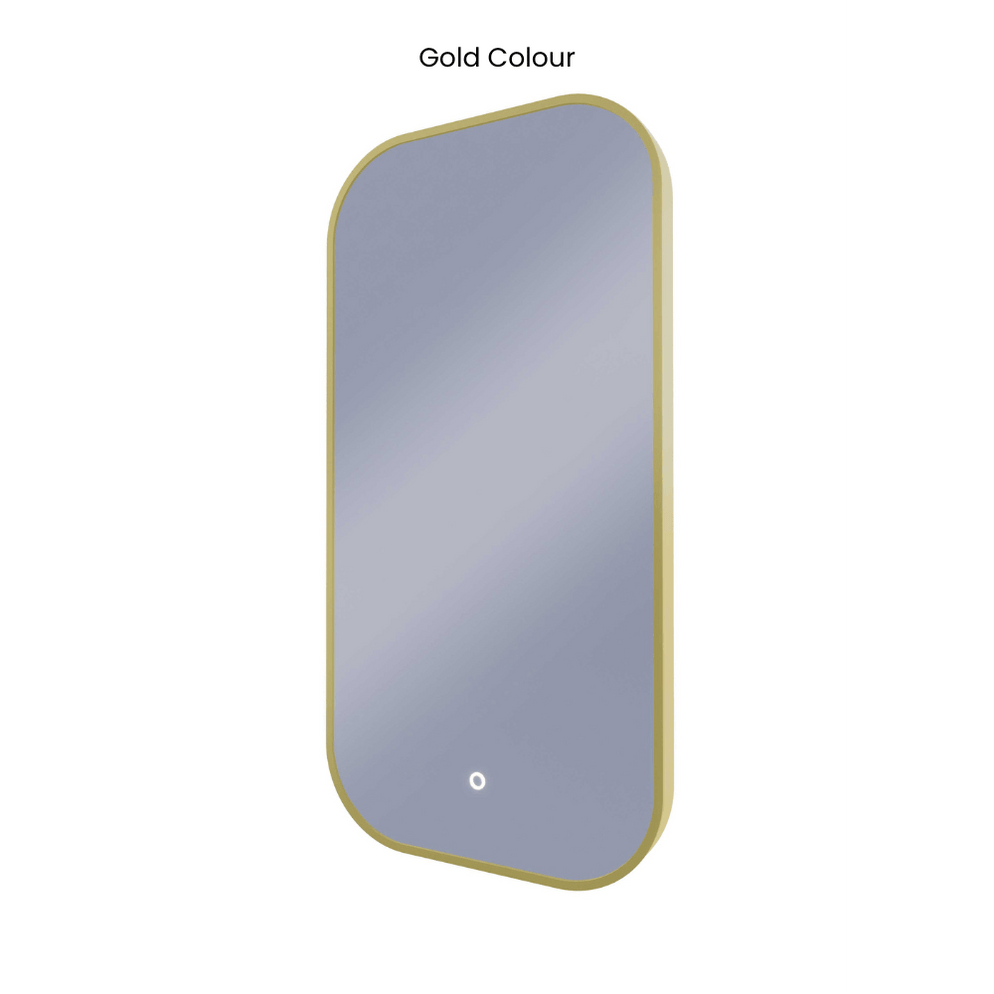 Ace Curved Corners Gold Backlit LED Mirror — SHINE MIRRORS AUSTRALIA
