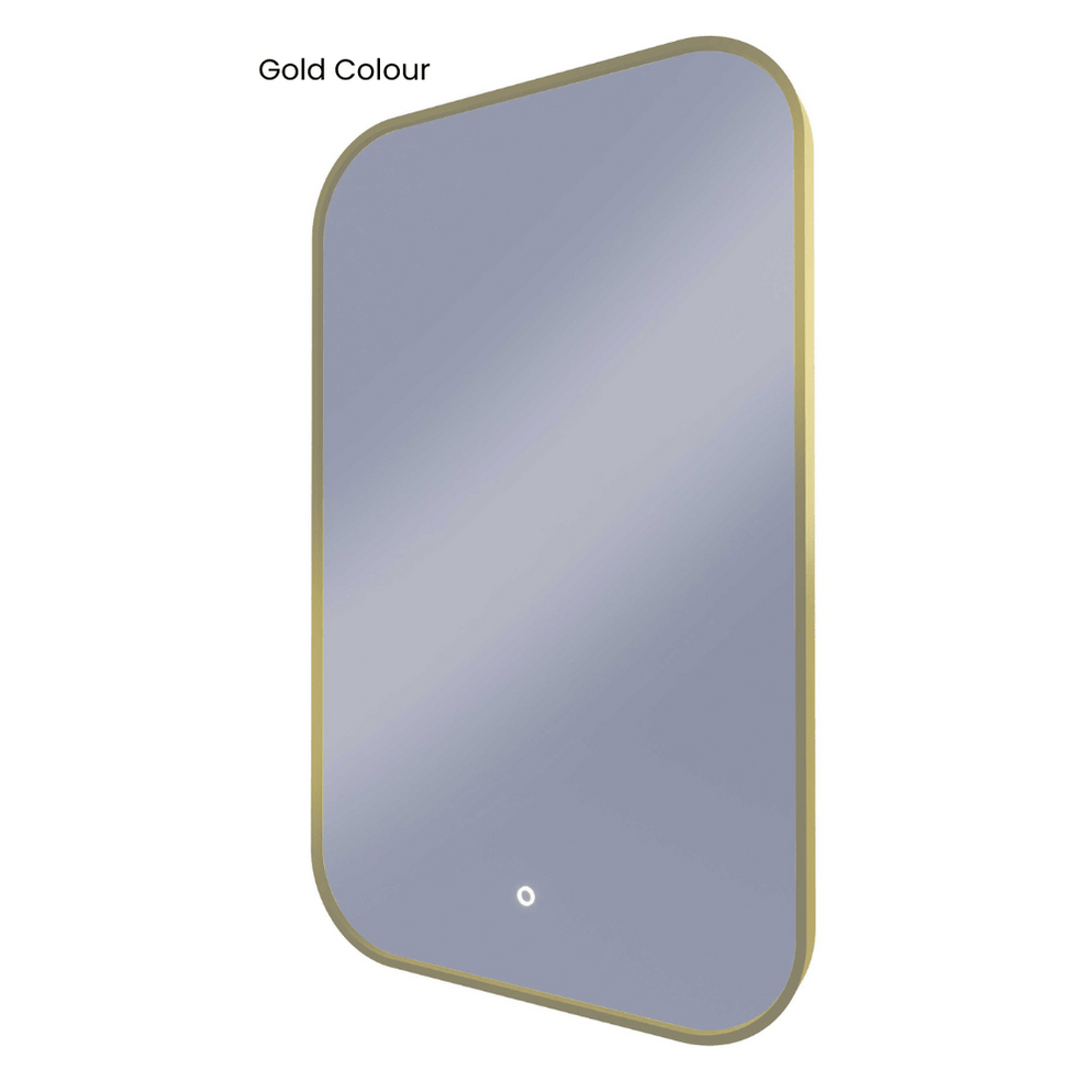 Ace Curved Corners Gold Backlit LED Mirror — SHINE MIRRORS AUSTRALIA