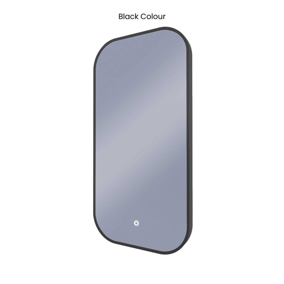 Ace Curved Corners Matt Black Backlit LED Mirror — SHINE MIRRORS AUSTRALIA