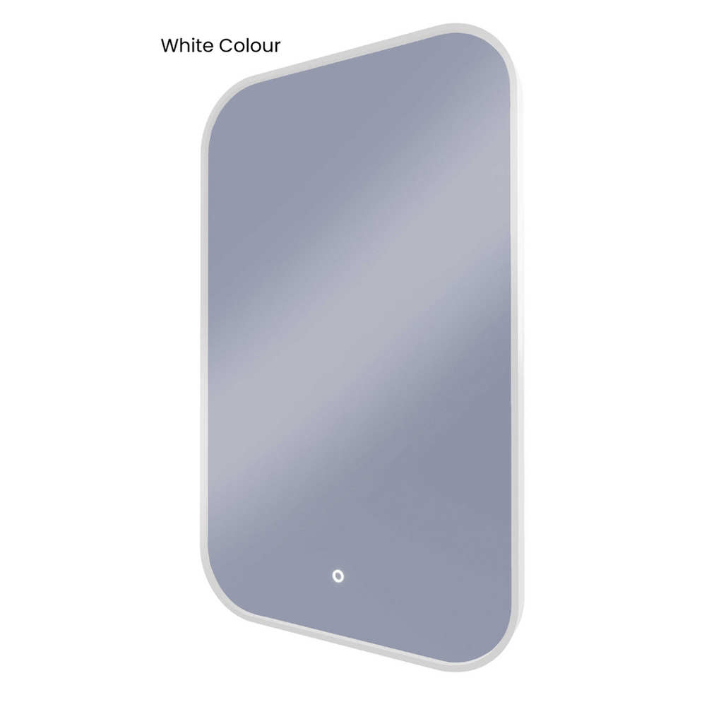 Ace Curved Corners Matt White Backlit LED Mirror — SHINE MIRRORS AUSTRALIA