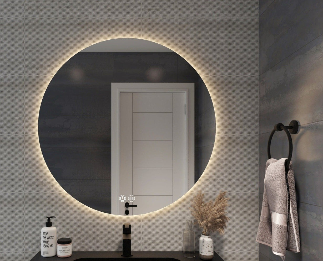 Alessio Round Backlit LED Mirror with Adjustable LED Colour and Option ...
