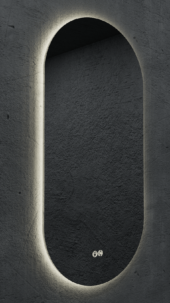 Amara Oval Pill Shaped Backlit LED Mirror with Adjustable LED Colour ...