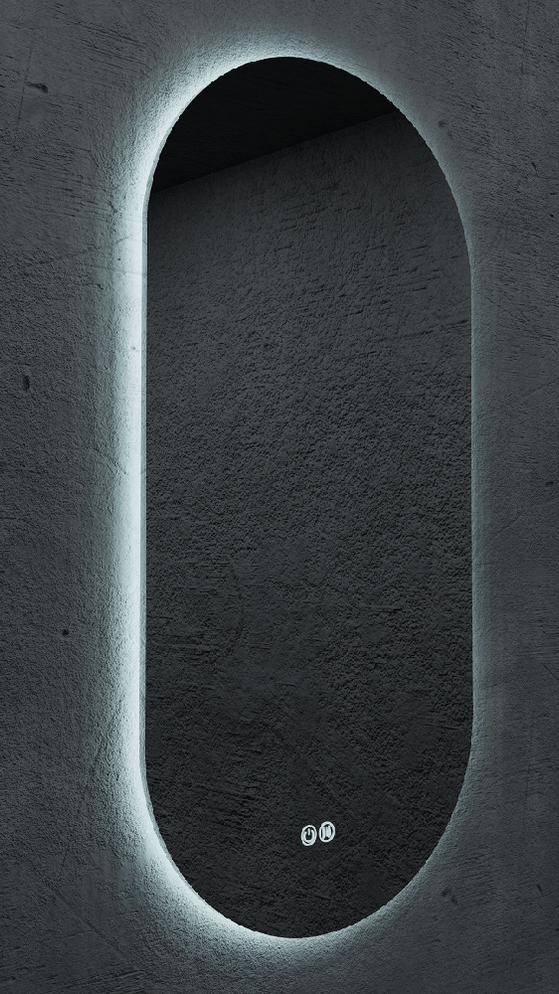 Amara Oval Pill Shaped Backlit LED Mirror with Adjustable LED Colour ...