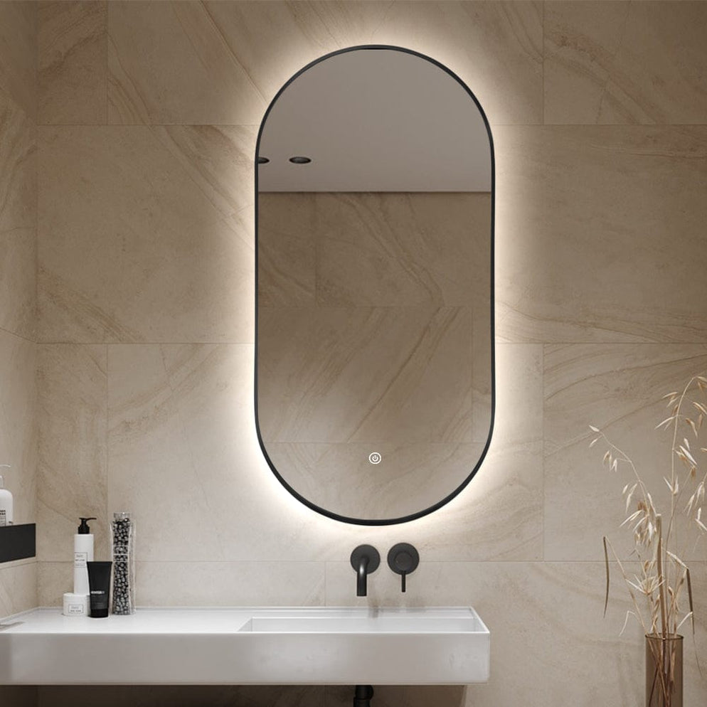 Astra Pill-Shaped Backlit LED Bathroom Mirror- For Clearance — SHINE ...