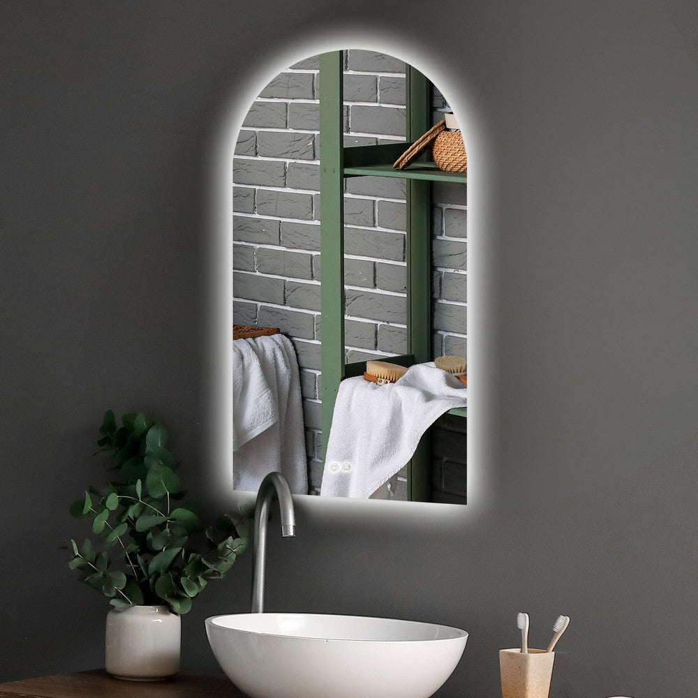 Aurelio Arch Shaped Backlit LED Mirror with Adjustable LED Colour - Fr ...