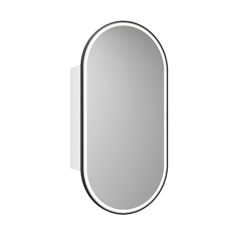 Barry Oval Frontlit LED Shaving Cabinet With Option For Coloured Frame ...