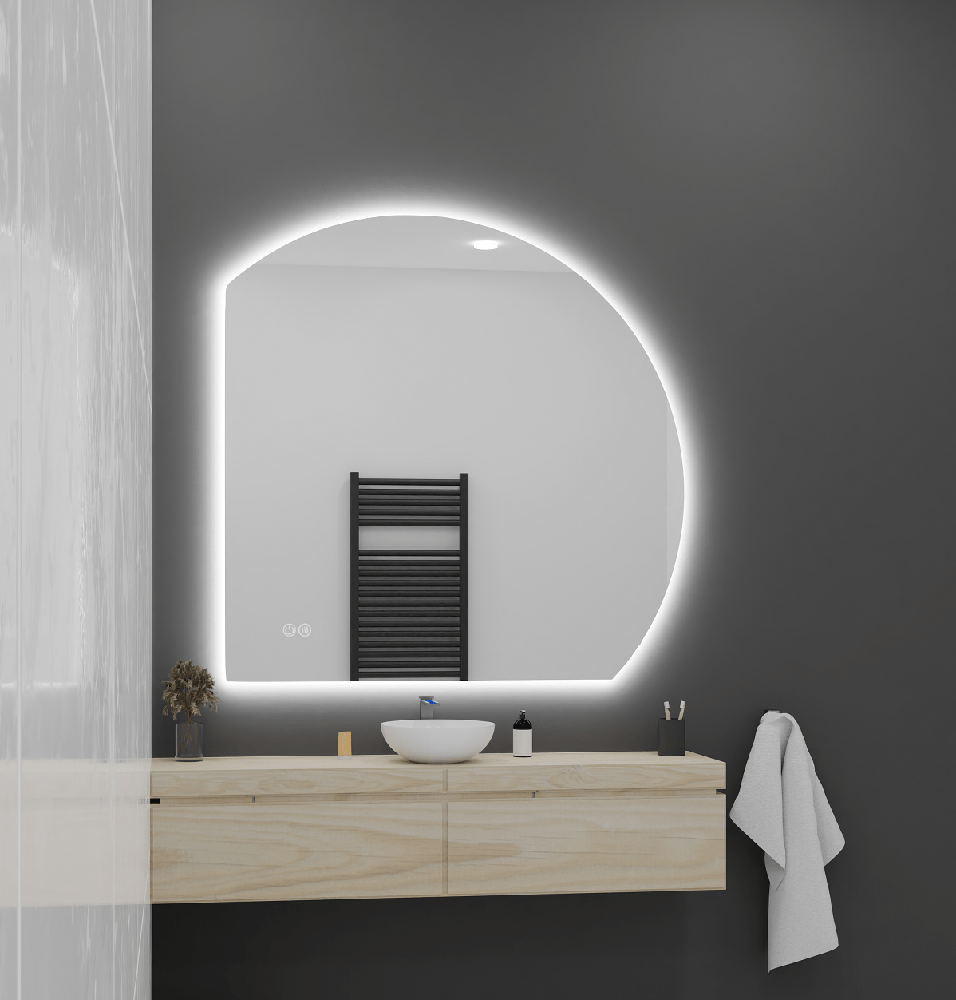 Enzo Corner Backlit LED Mirror with Adjustable LED Colour — SHINE ...
