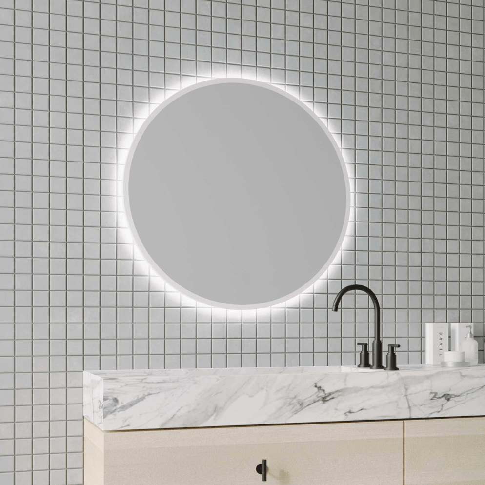 Kaizen Large Backlit LED Round Mirror — SHINE MIRRORS AUSTRALIA
