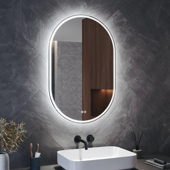 Antolin Pill-Shaped LED Bathroom Wall Mirror — SHINE MIRRORS AUSTRALIA