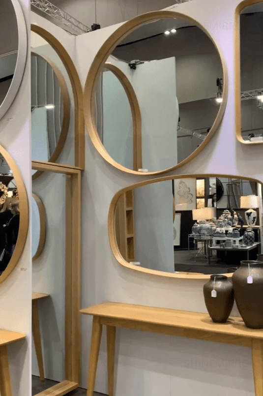 Merindah Oak Round Wall Mirror — SHINE MIRRORS AUSTRALIA