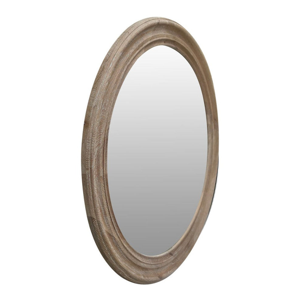 Oasis 100cm White Washed Oak Round Wall Mirror — SHINE MIRRORS AUSTRALIA