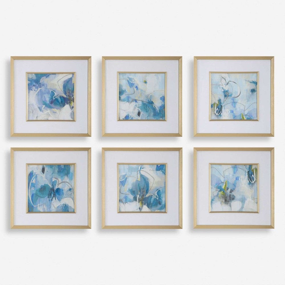 Uttermost Fresh Start Framed Prints Blue - Set of 6 — SHINE MIRRORS ...