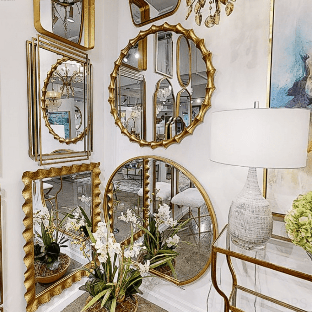 Uttermost Nacala Round Antiqued Gold Leaf Wall Mirror — SHINE MIRRORS ...