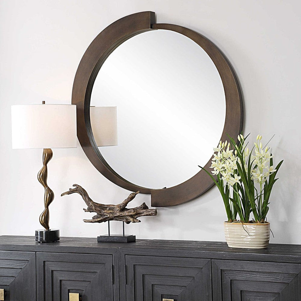 Uttermost Reverse Round Bronze Mirror — SHINE MIRRORS AUSTRALIA