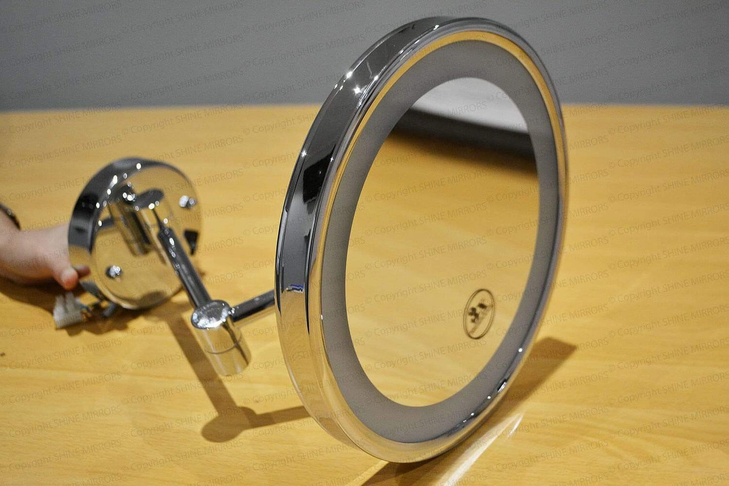 Ablaze Round Shaving Mirror with LED Cool light LED - Chrome — SHINE ...