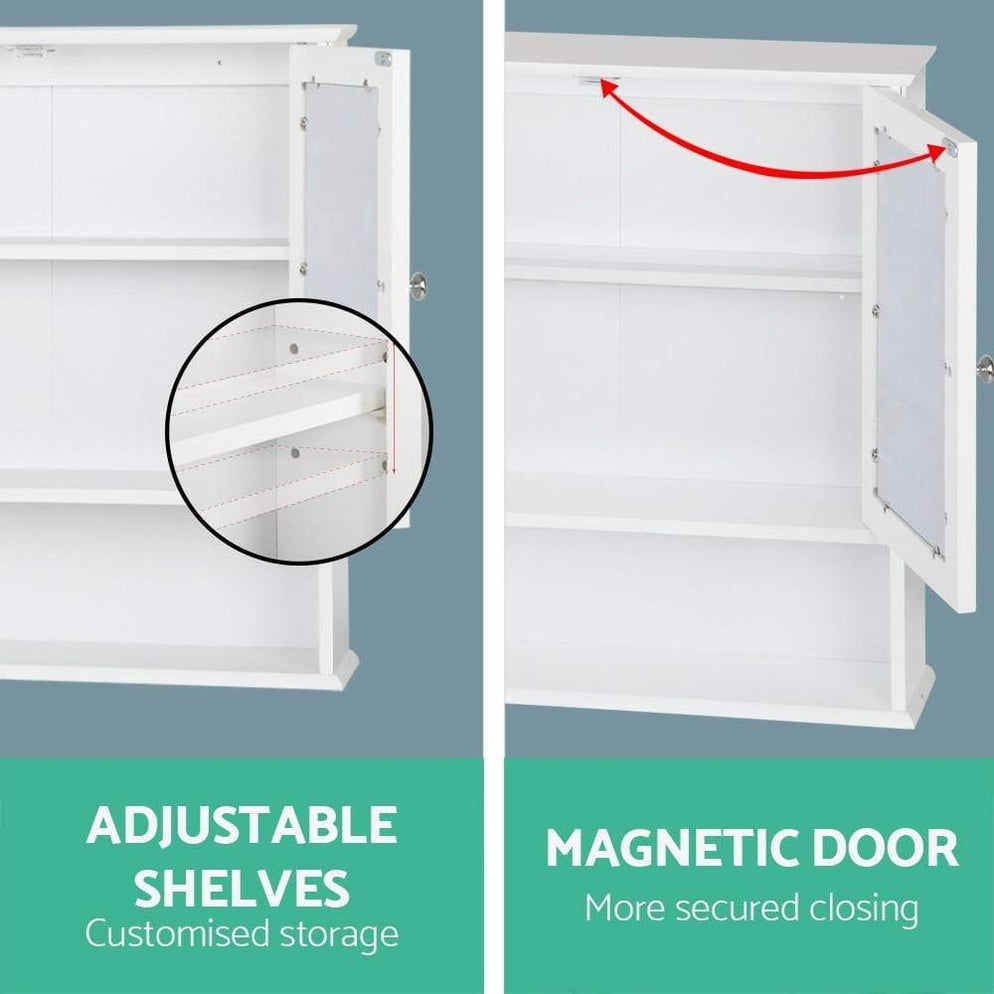 Bern Bathroom Tallboy Storage Cabinet with Mirror — SHINE MIRRORS AUSTRALIA