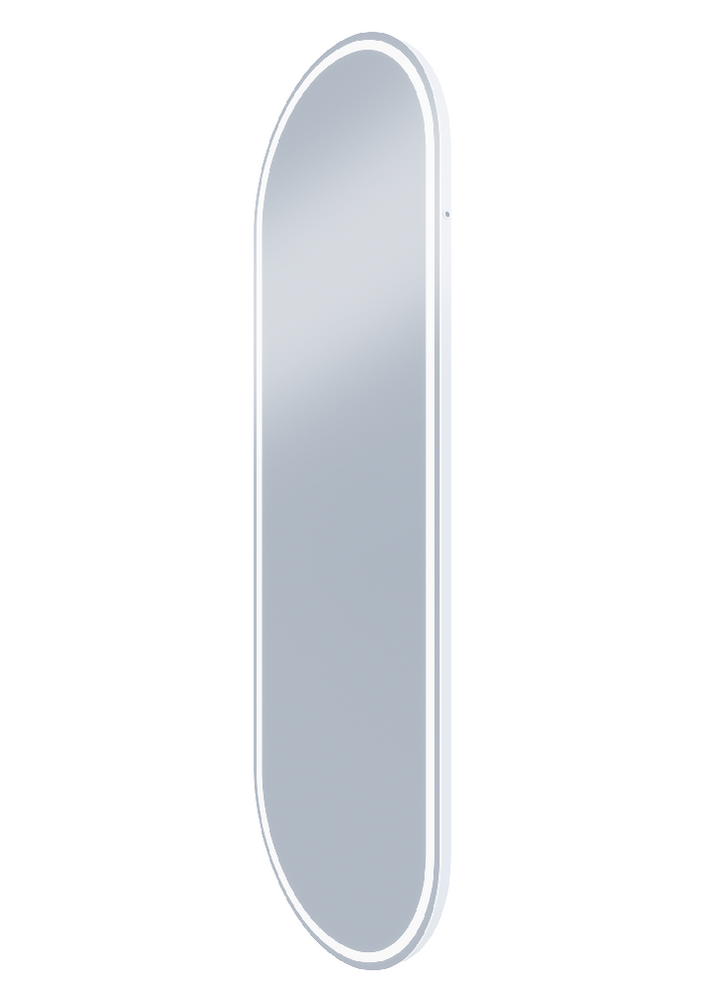 Gatsby Full Length Matte White Oval Frontlit LED Mirror — SHINE MIRRORS ...