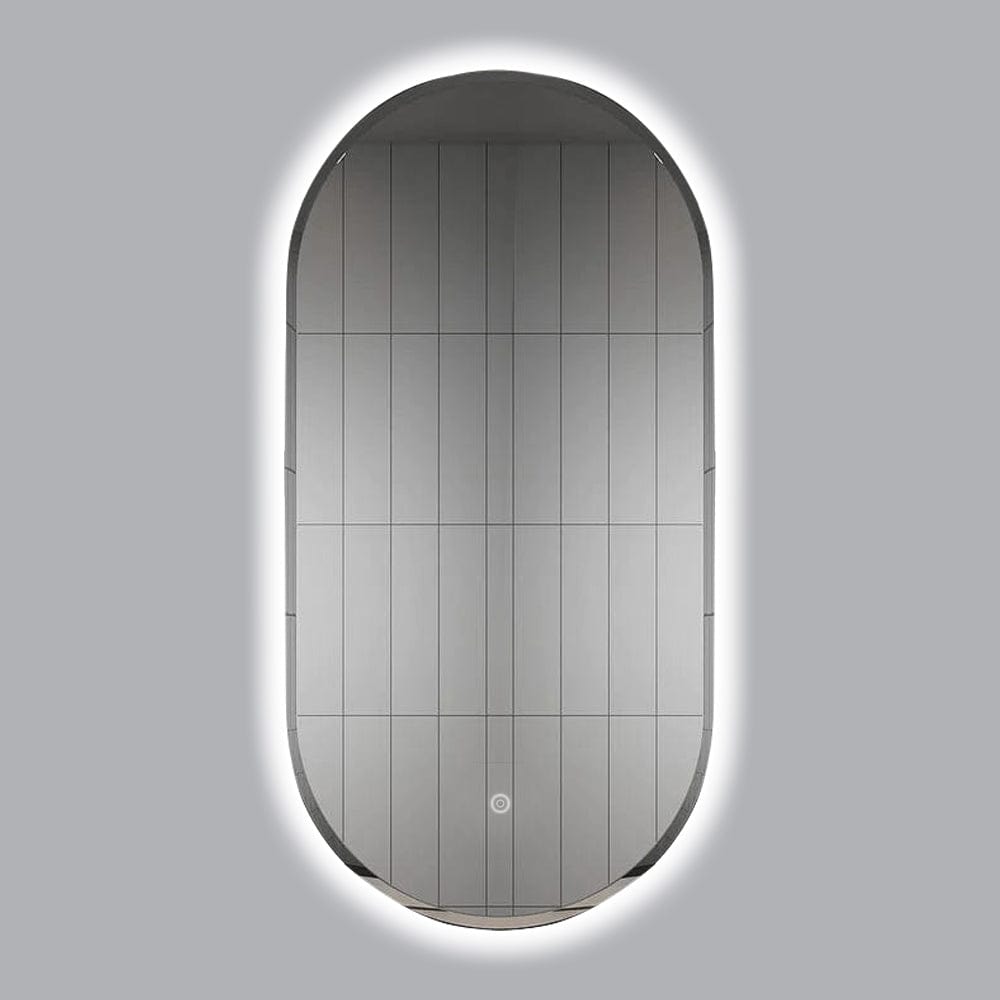 Joylyn Pill Shaped Backlit LED Light Bathroom Mirror — SHINE MIRRORS ...