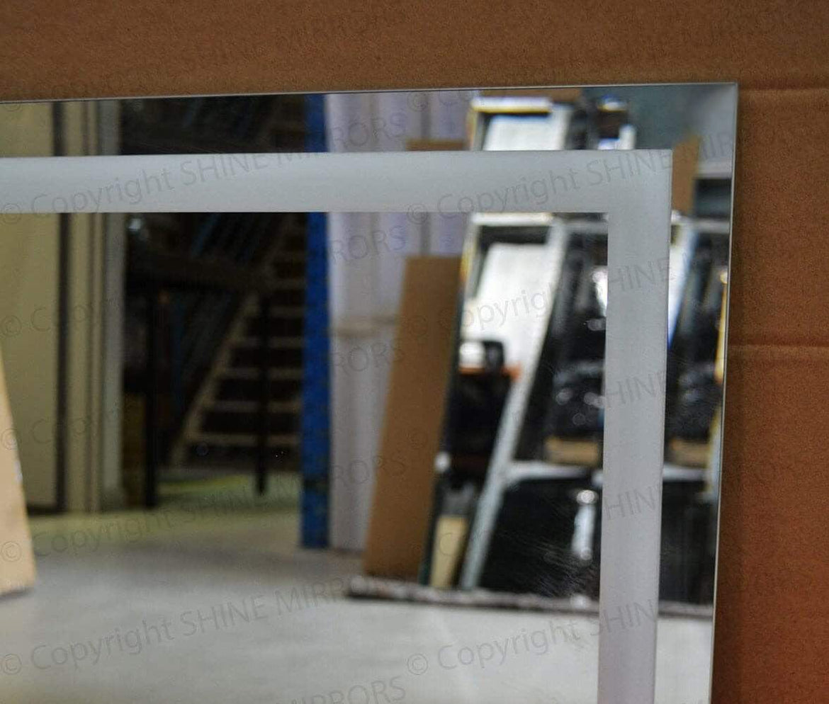 Noah Bathroom Wall Mirror with Sandblasted Border — SHINE MIRRORS AUSTRALIA