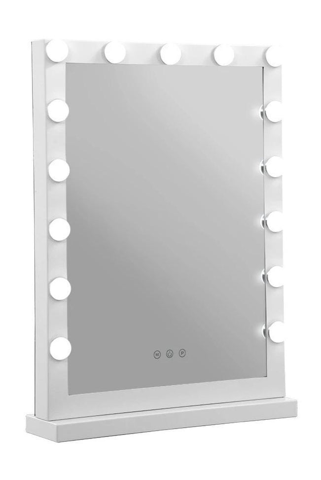 Trinity White Vanity Makeup Mirror with Dimmable LED Bulbs — SHINE ...