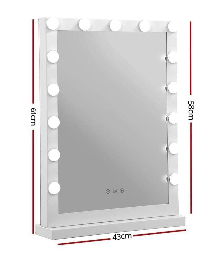 Trinity White Vanity Makeup Mirror with Dimmable LED Bulbs — SHINE ...